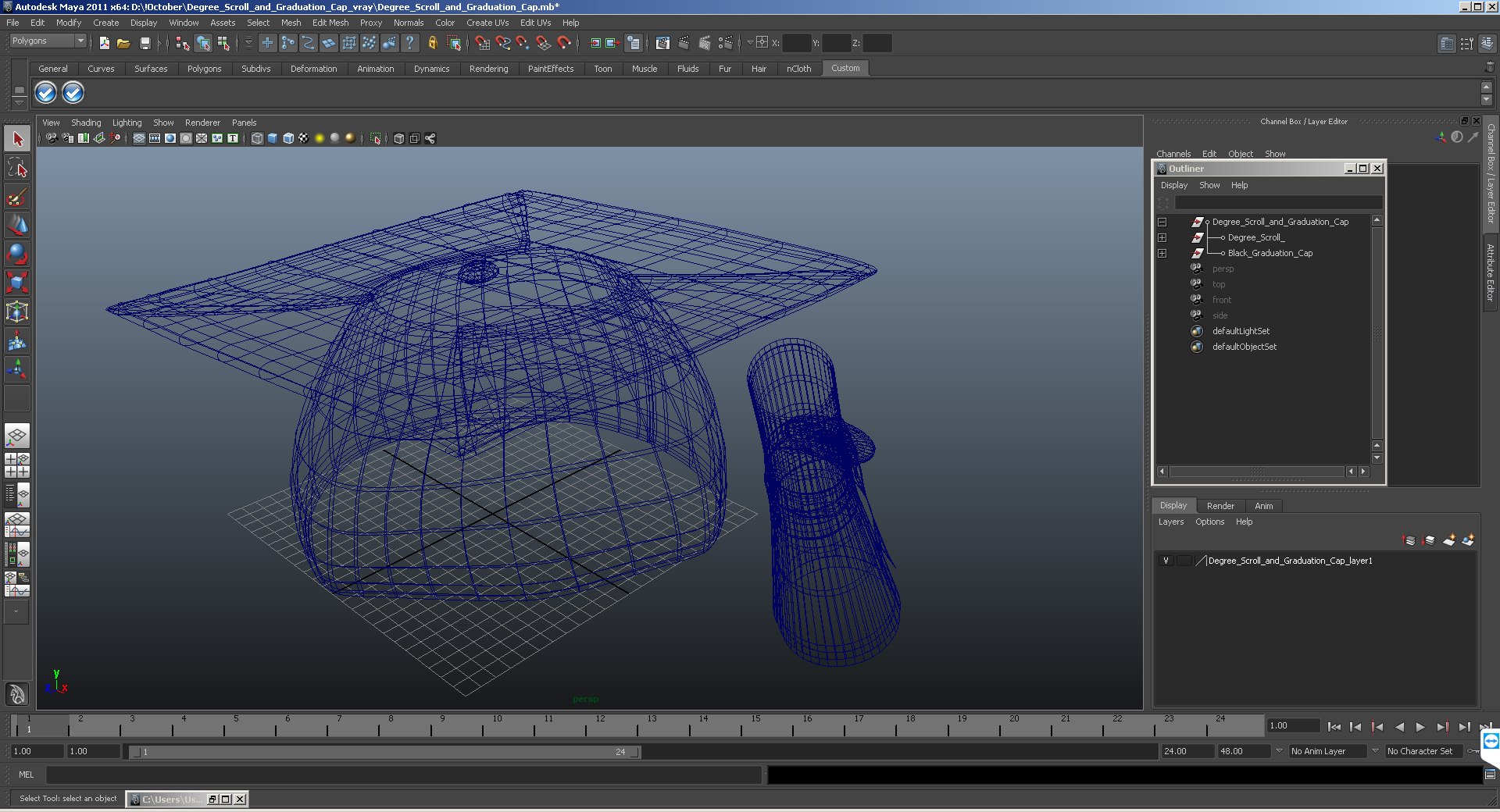 Degree Scroll Graduation Cap 3D Model - TurboSquid 1342302