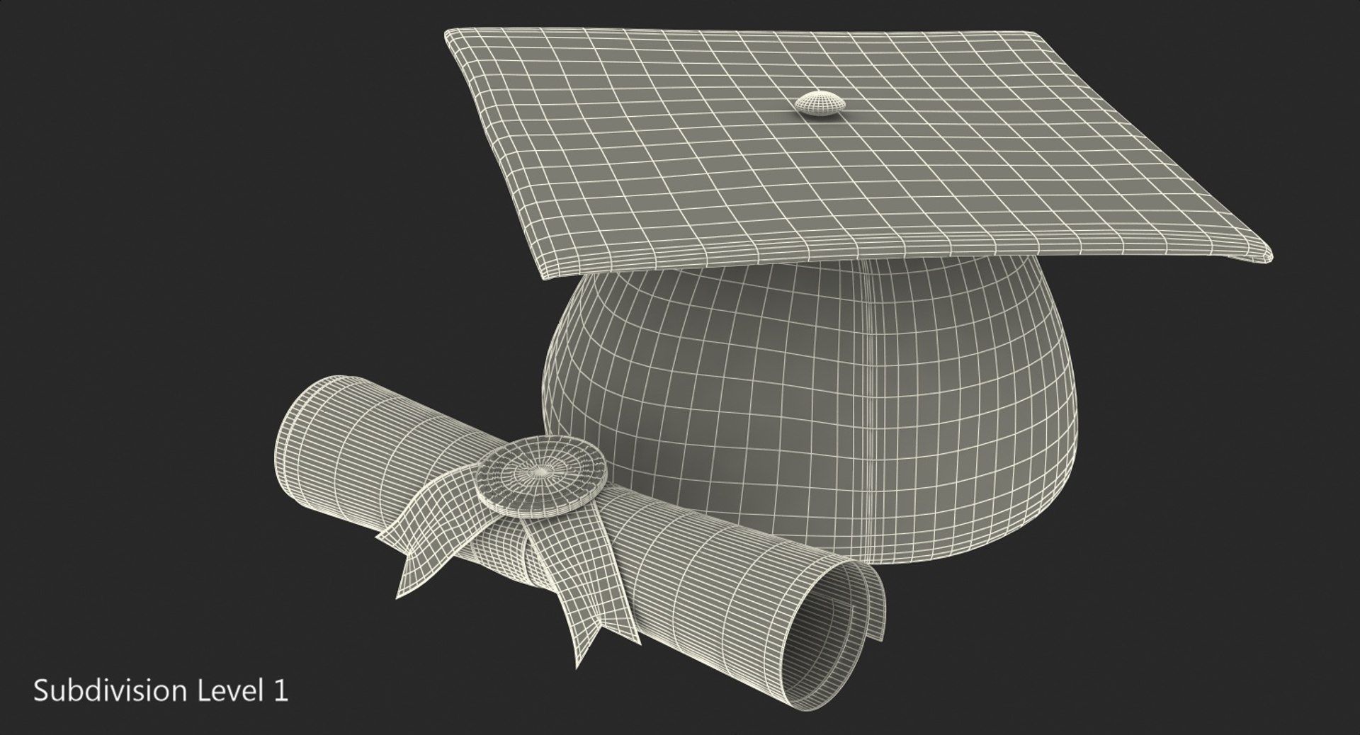 Degree Scroll Graduation Cap 3D Model - TurboSquid 1342302