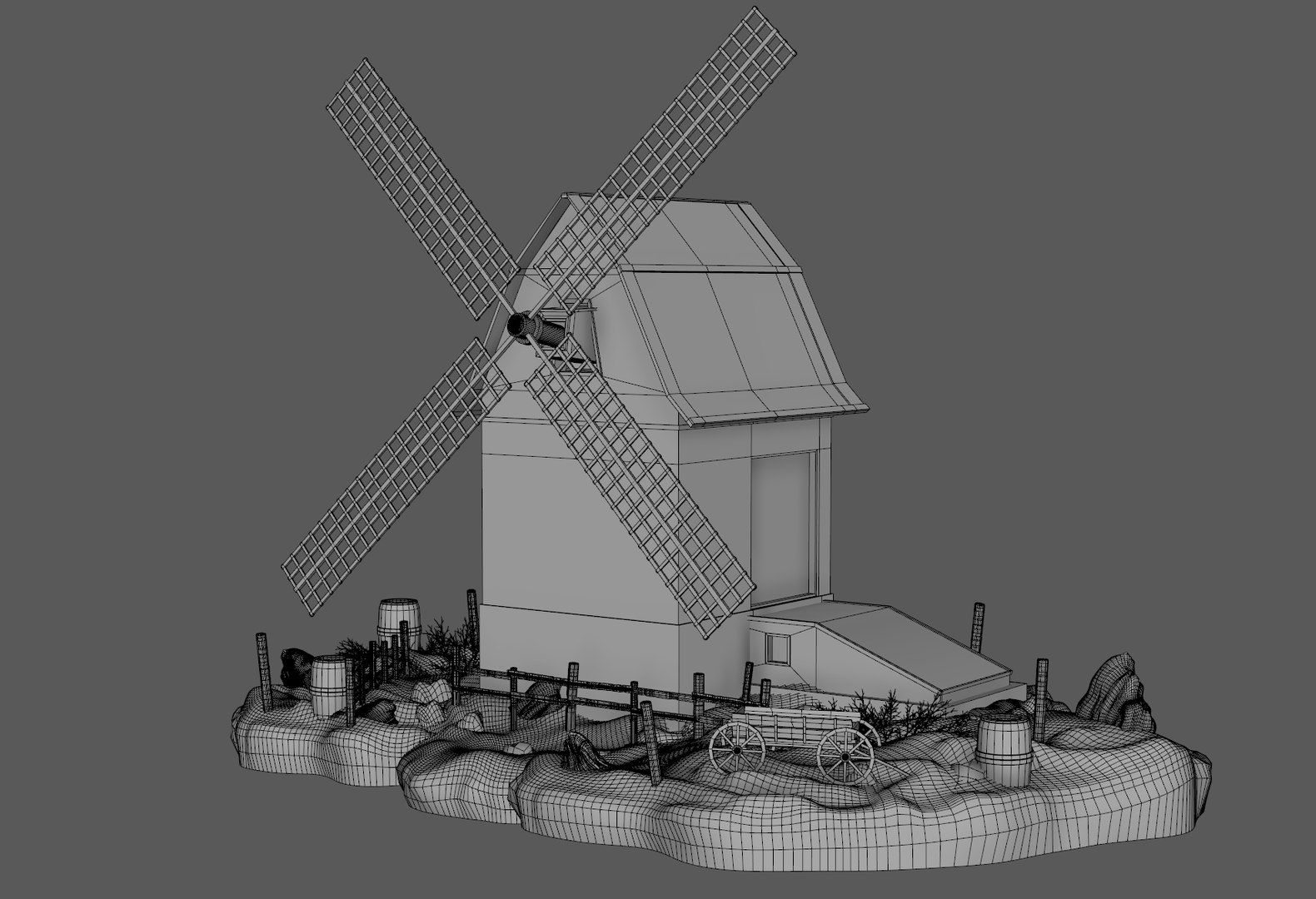 3D Wood Windmill Farm - TurboSquid 1880934