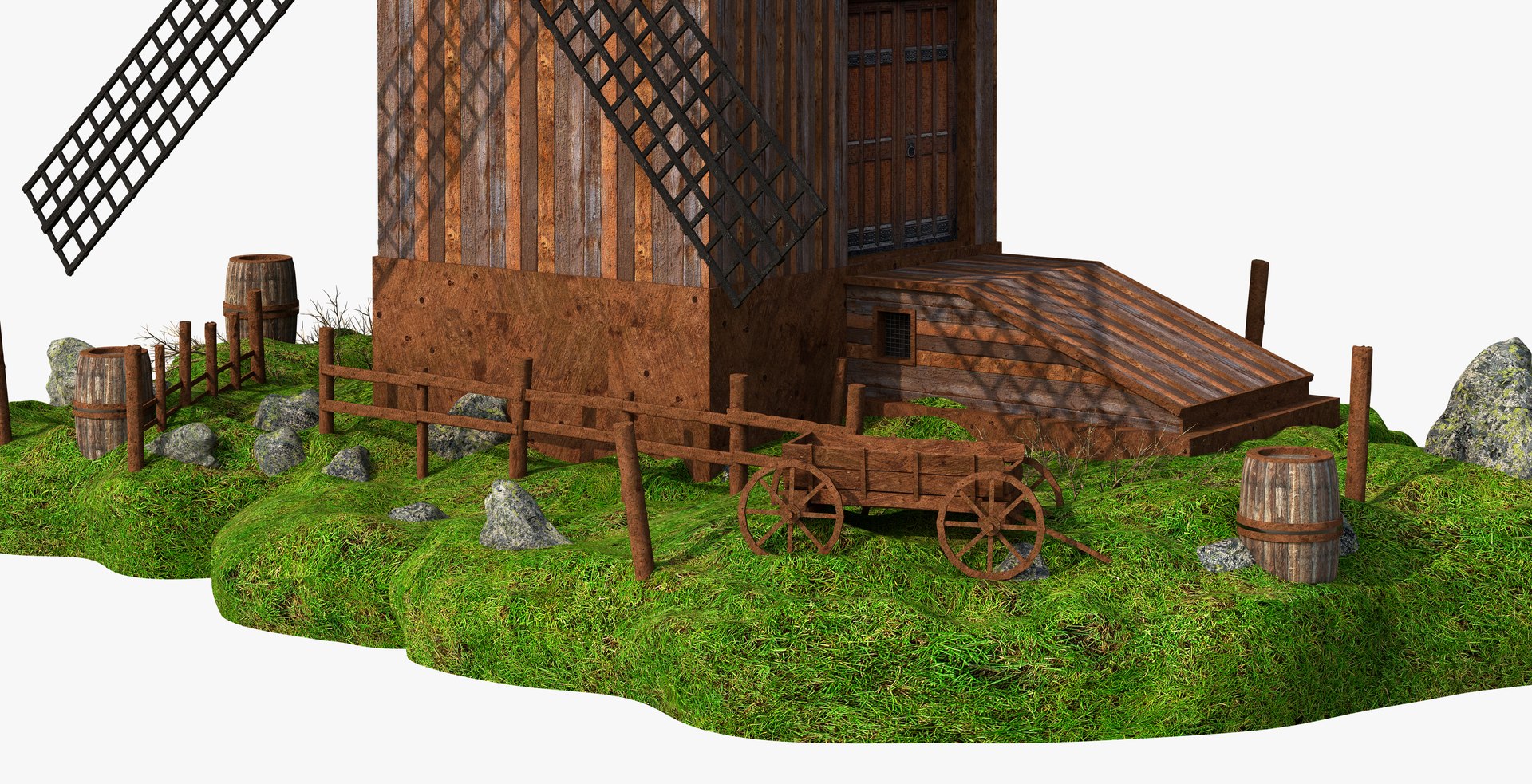 3D Wood Windmill Farm - TurboSquid 1880934