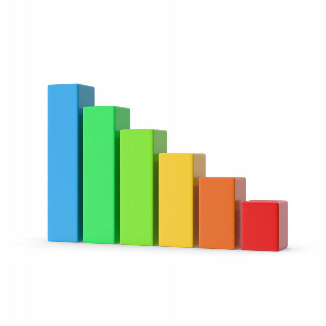 Colored Rising Graph 3D Model - TurboSquid 2245352