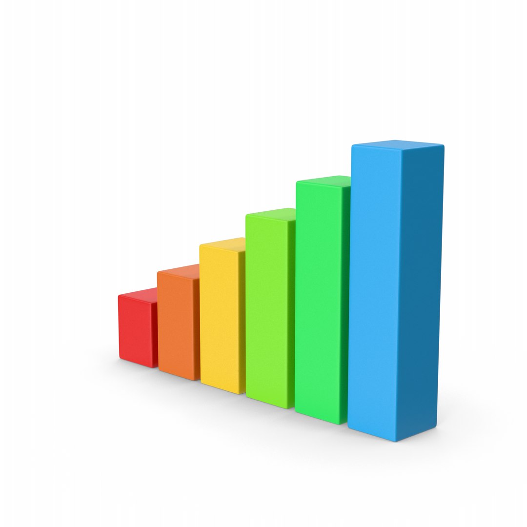 Colored Rising Graph 3D Model - TurboSquid 2245352