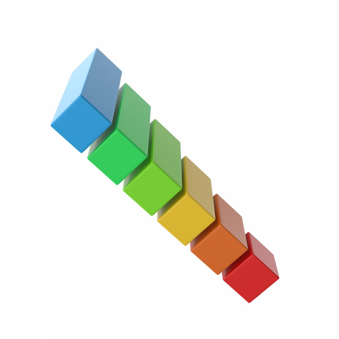 Colored Rising Graph 3D Model - TurboSquid 2245352