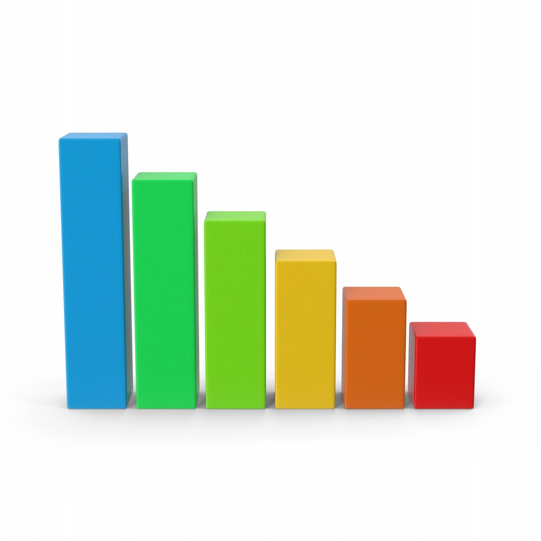 Colored Rising Graph 3D Model - TurboSquid 2245352