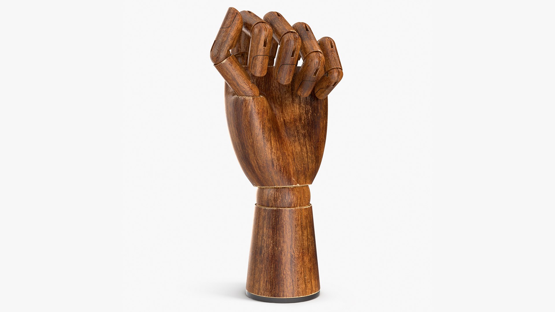 3D Hand with Posable Fingers Dark Wood Fist Pose - TurboSquid 1991640