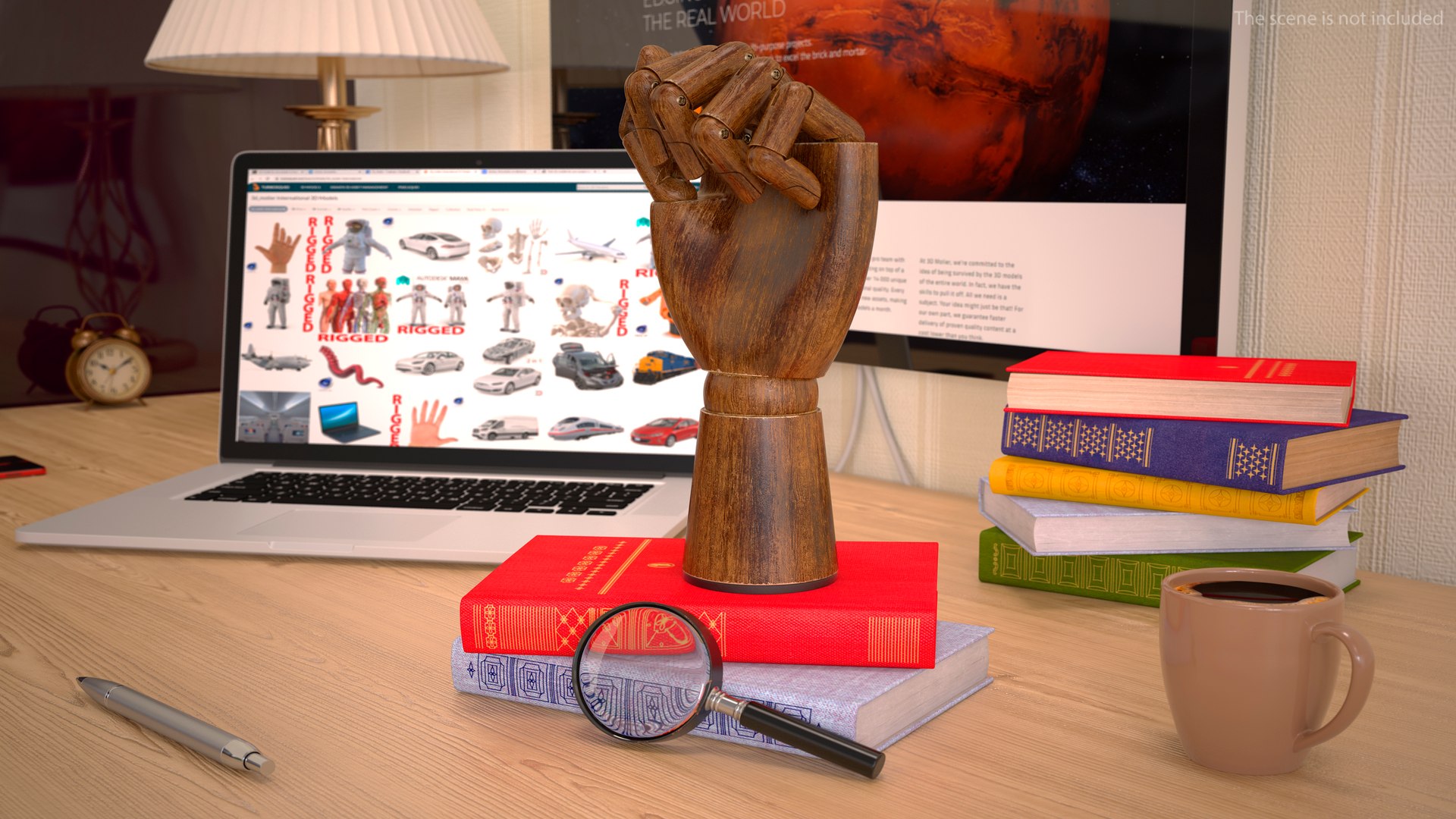 3D Hand with Posable Fingers Dark Wood Fist Pose - TurboSquid 1991640