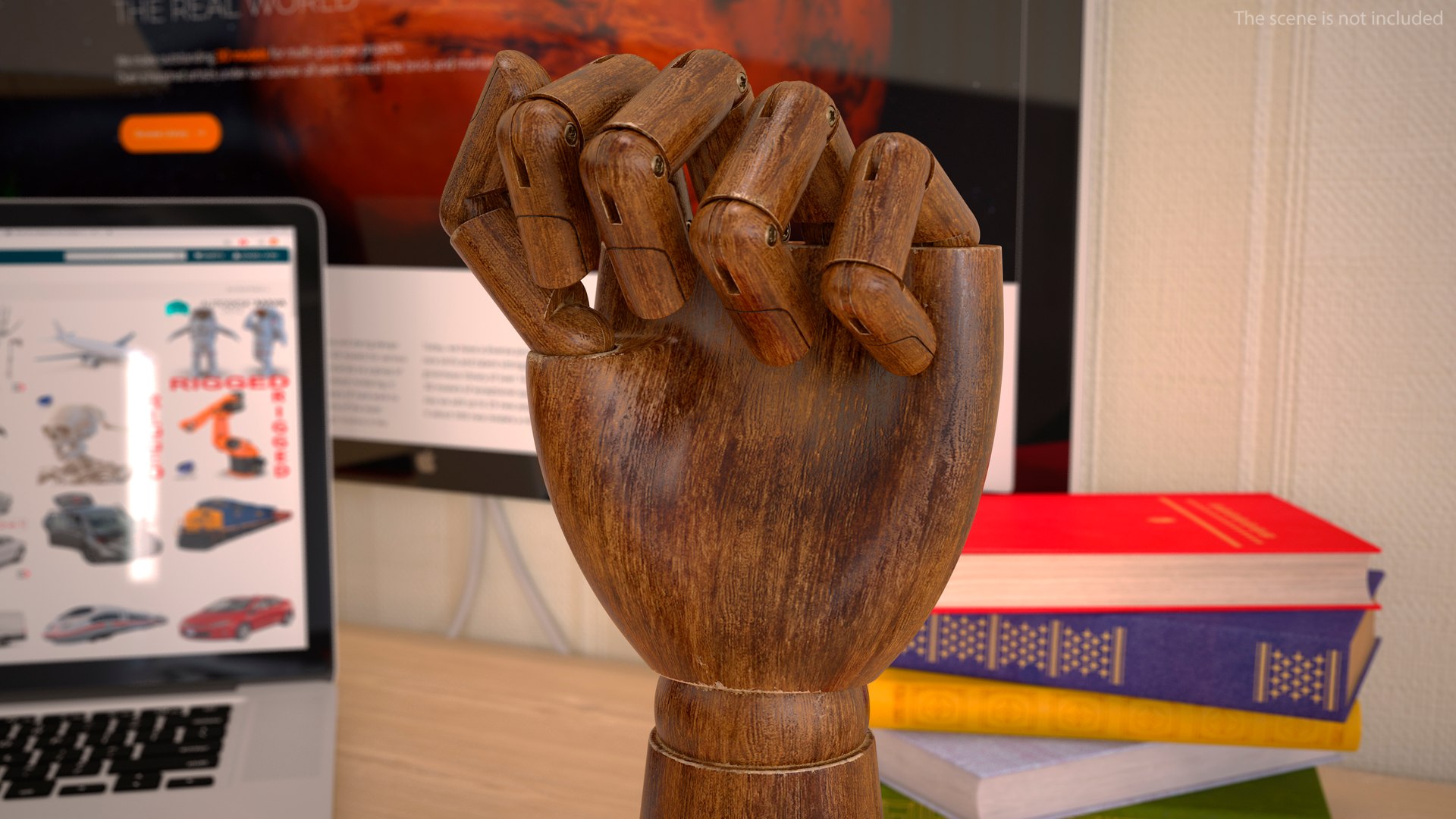 3D Hand with Posable Fingers Dark Wood Fist Pose - TurboSquid 1991640