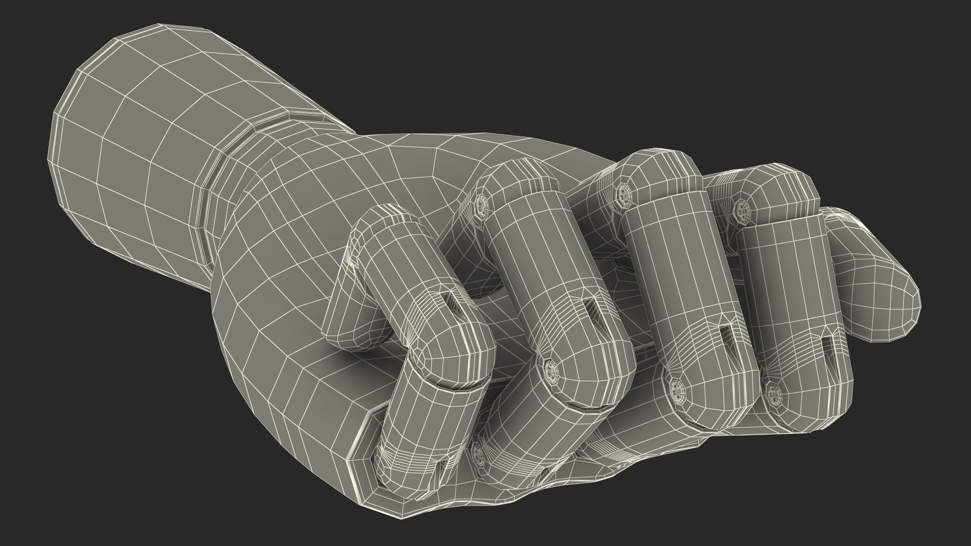 3D Hand with Posable Fingers Dark Wood Fist Pose - TurboSquid 1991640