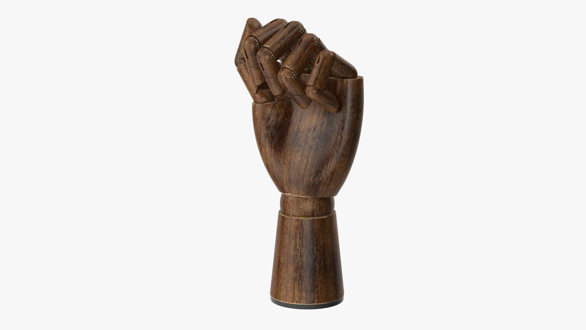 3D Hand with Posable Fingers Dark Wood Fist Pose - TurboSquid 1991640