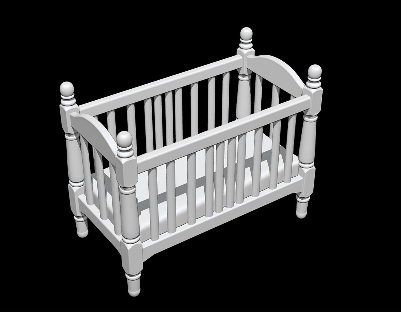 3D Miniature Baby Crib 3D Model STL Ready To Print 3D Print Model Model ...