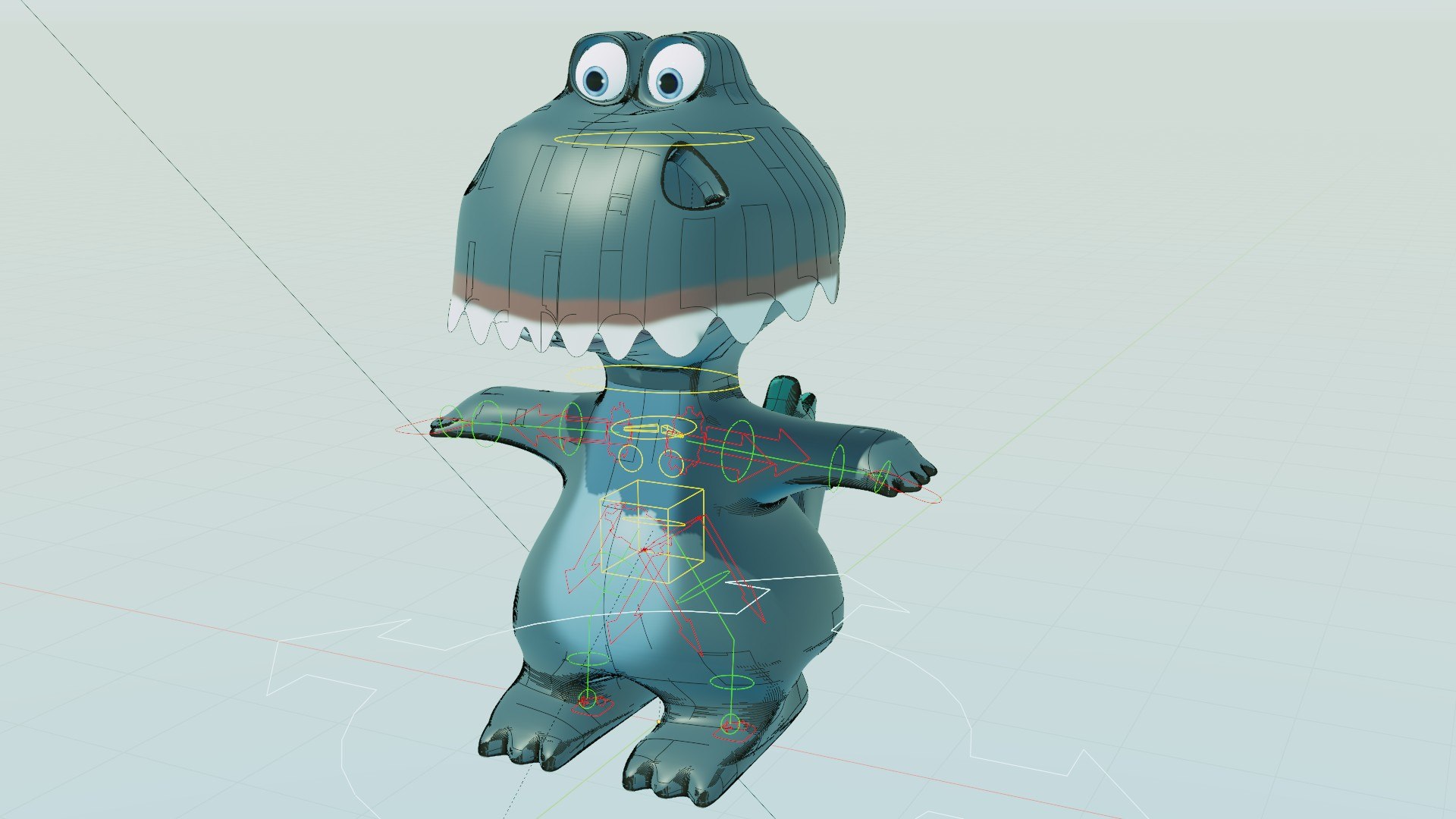 Dino cartoon riggeed 3D - TurboSquid 2069619