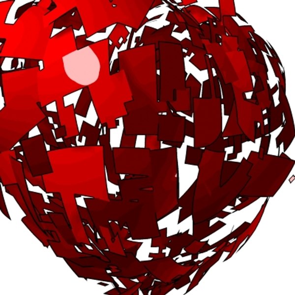 3d cartoon heart exploding