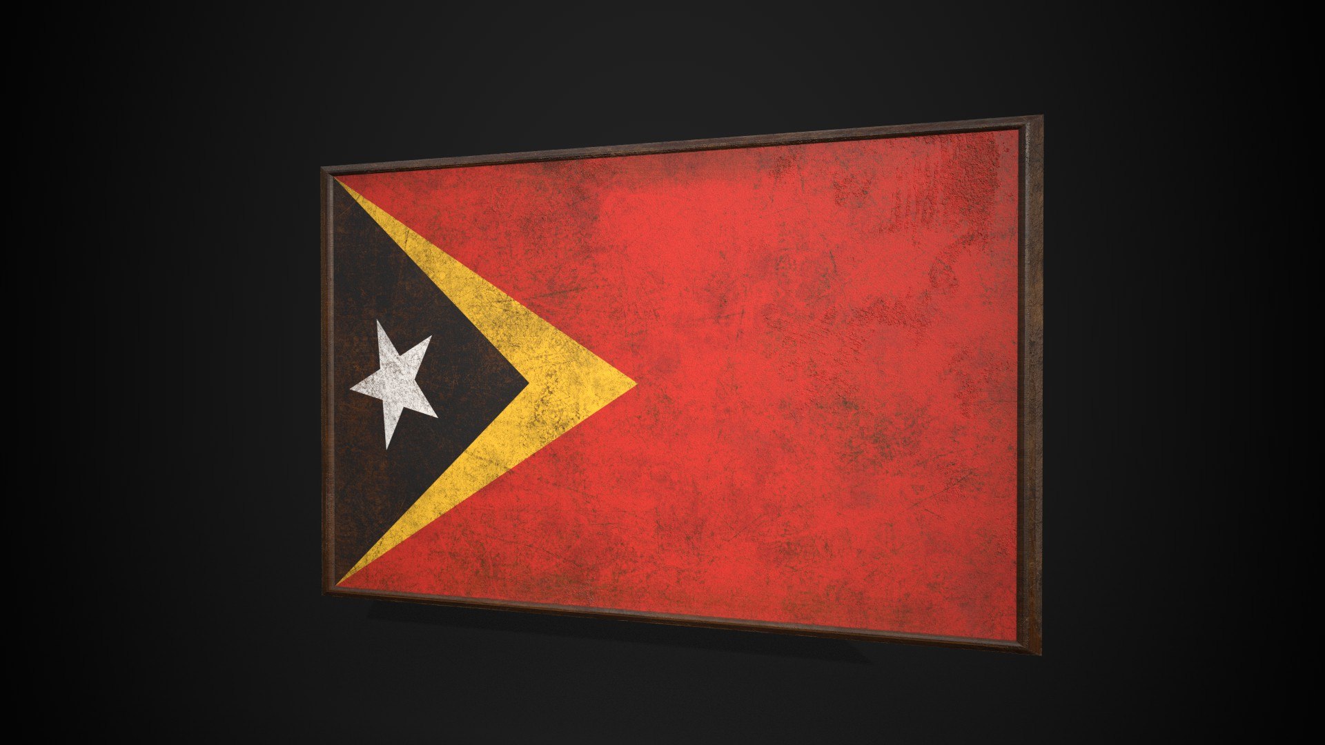 3D Old Picture Frame With Timor-Leste Flag - Game Ready PBR Low-poly 3D ...
