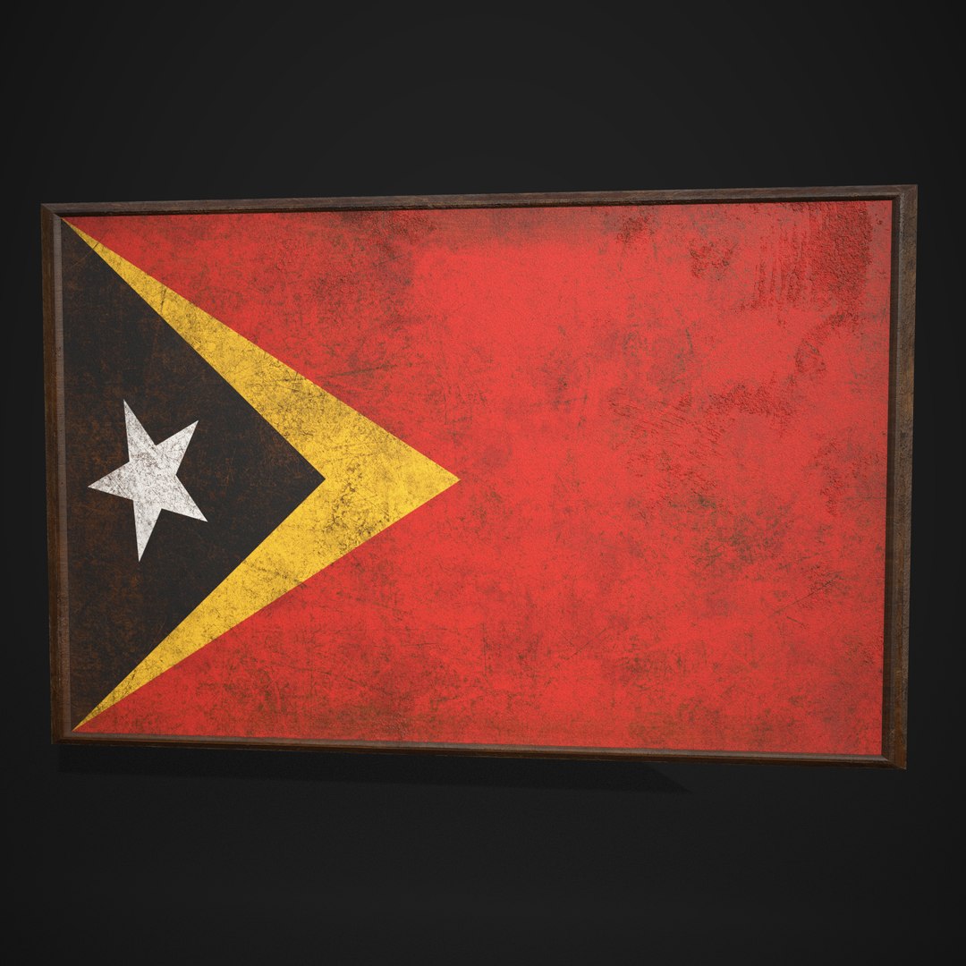 3D Old Picture Frame With Timor-Leste Flag - Game Ready PBR Low-poly 3D ...