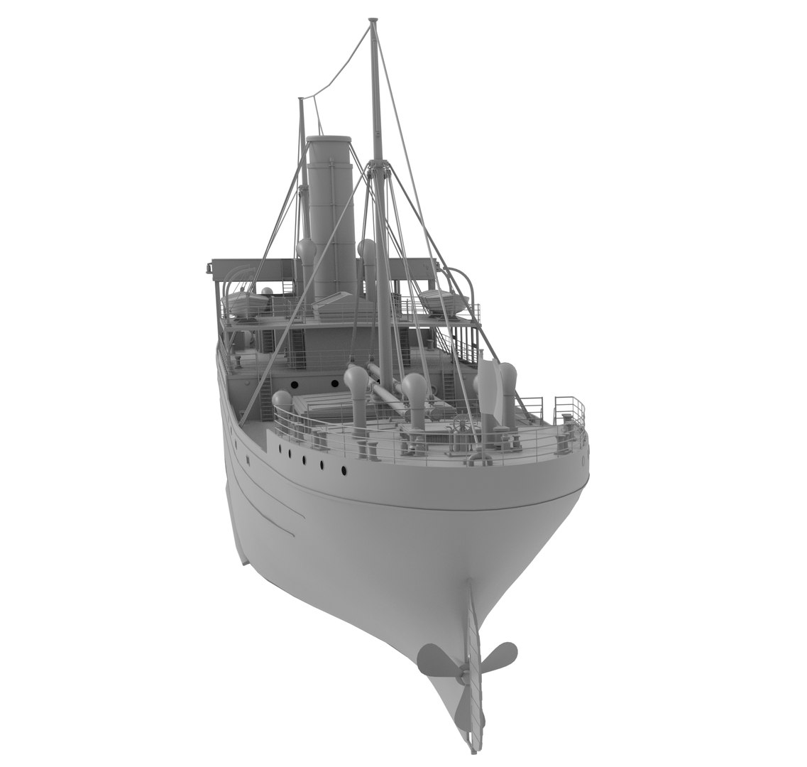 3D Merchant Steam Ship - TurboSquid 1633337