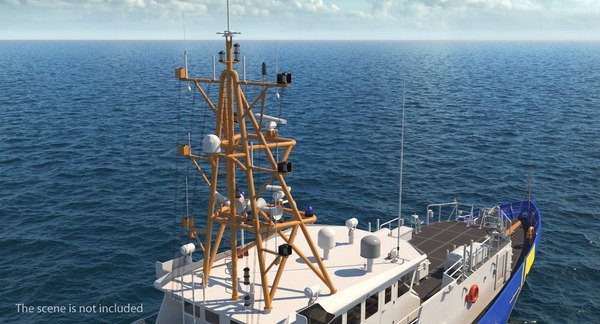 3D model ship mast radar scanner - TurboSquid 1329164