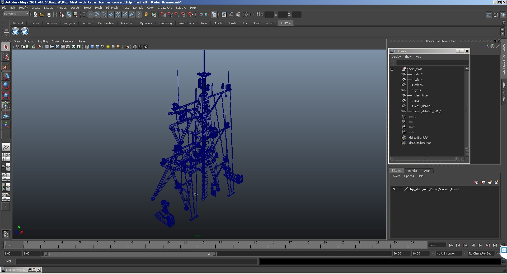 3D Model Ship Mast Radar Scanner - TurboSquid 1329164