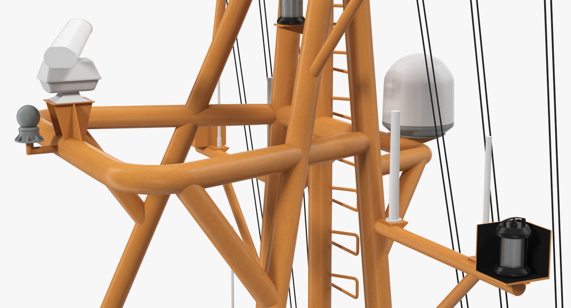 3D Model Ship Mast Radar Scanner - TurboSquid 1329164
