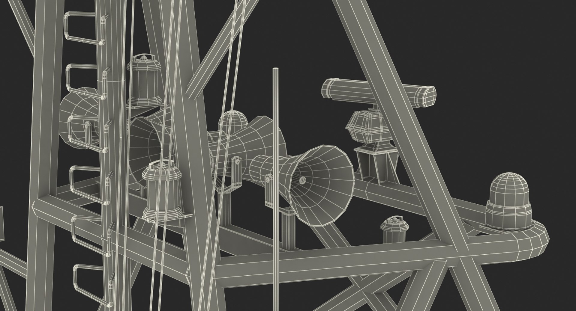 3D Model Ship Mast Radar Scanner - TurboSquid 1329164
