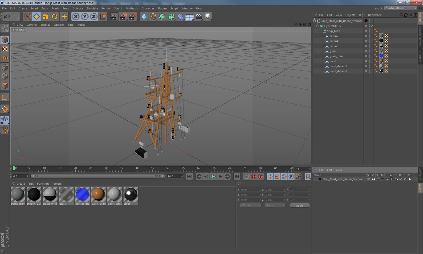 3D Model Ship Mast Radar Scanner - TurboSquid 1329164