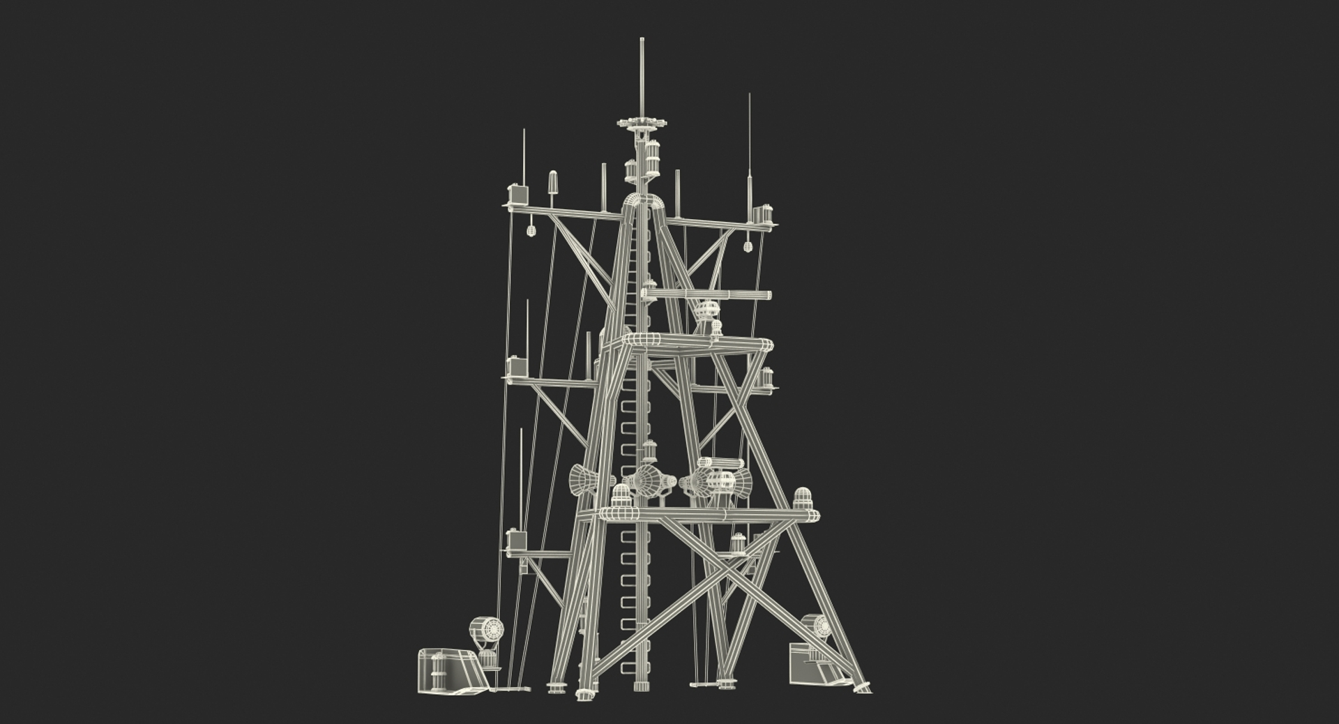 3D Model Ship Mast Radar Scanner - TurboSquid 1329164