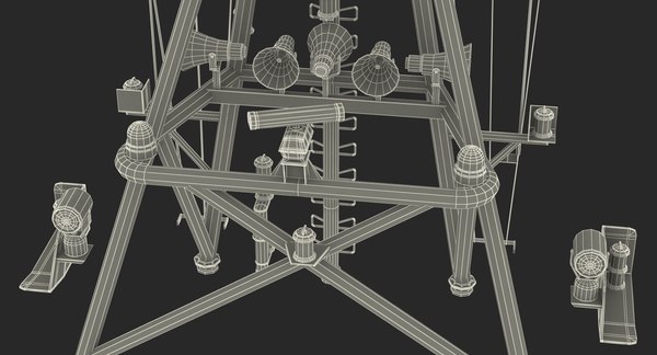3D model ship mast radar scanner - TurboSquid 1329164