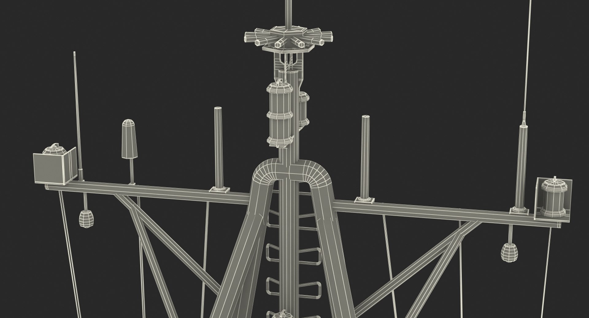 3D Model Ship Mast Radar Scanner - TurboSquid 1329164
