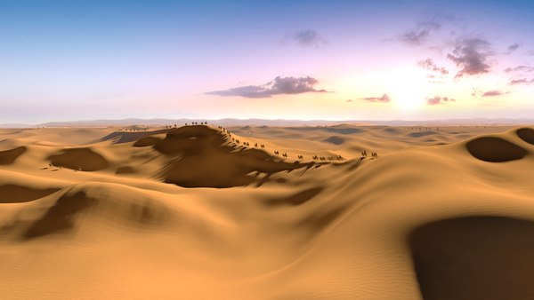 modelo 3d Desert with animated camels - TurboSquid 2014162