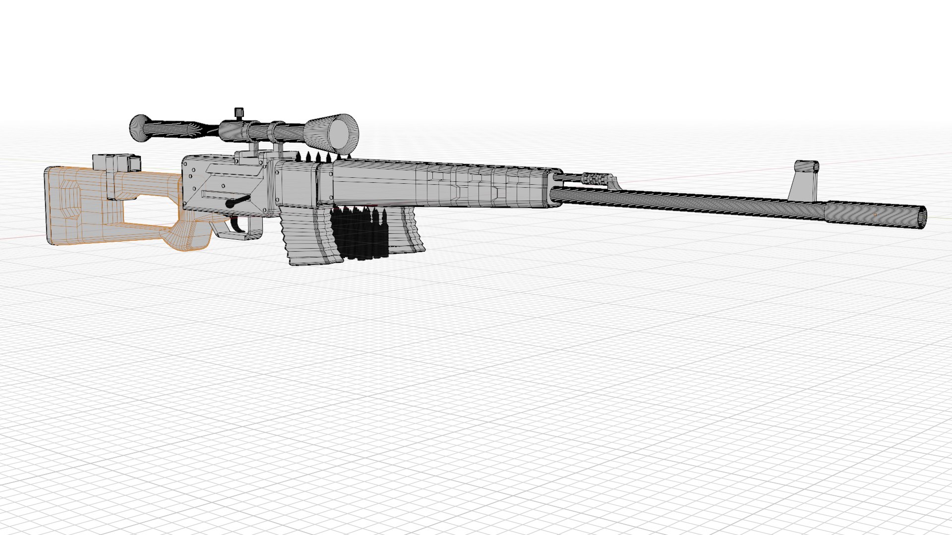 Highly Detailed 3D Sniper Rifle Model With Ammo - Wooden And Metal ...