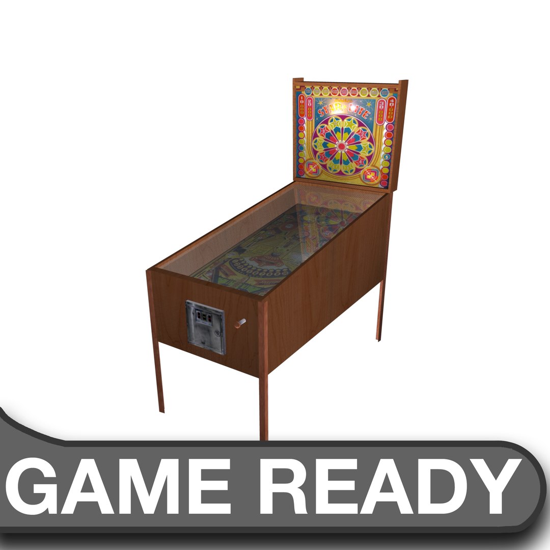 Wooden Pinball Machine Obj