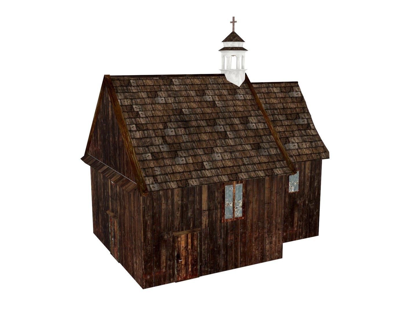 3ds church wooden