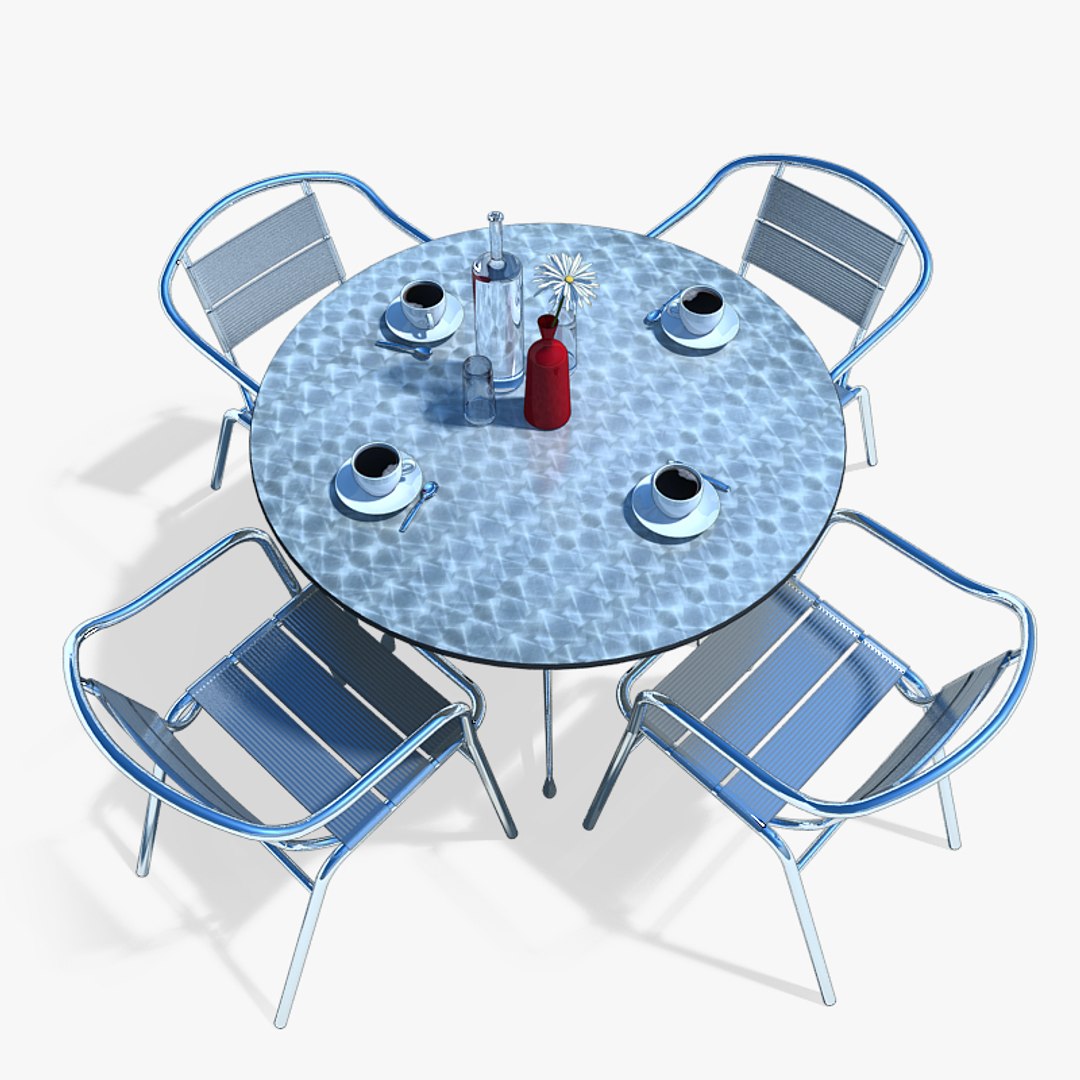 3d Cafe Table Model