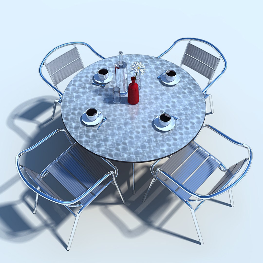 3d Cafe Table Model