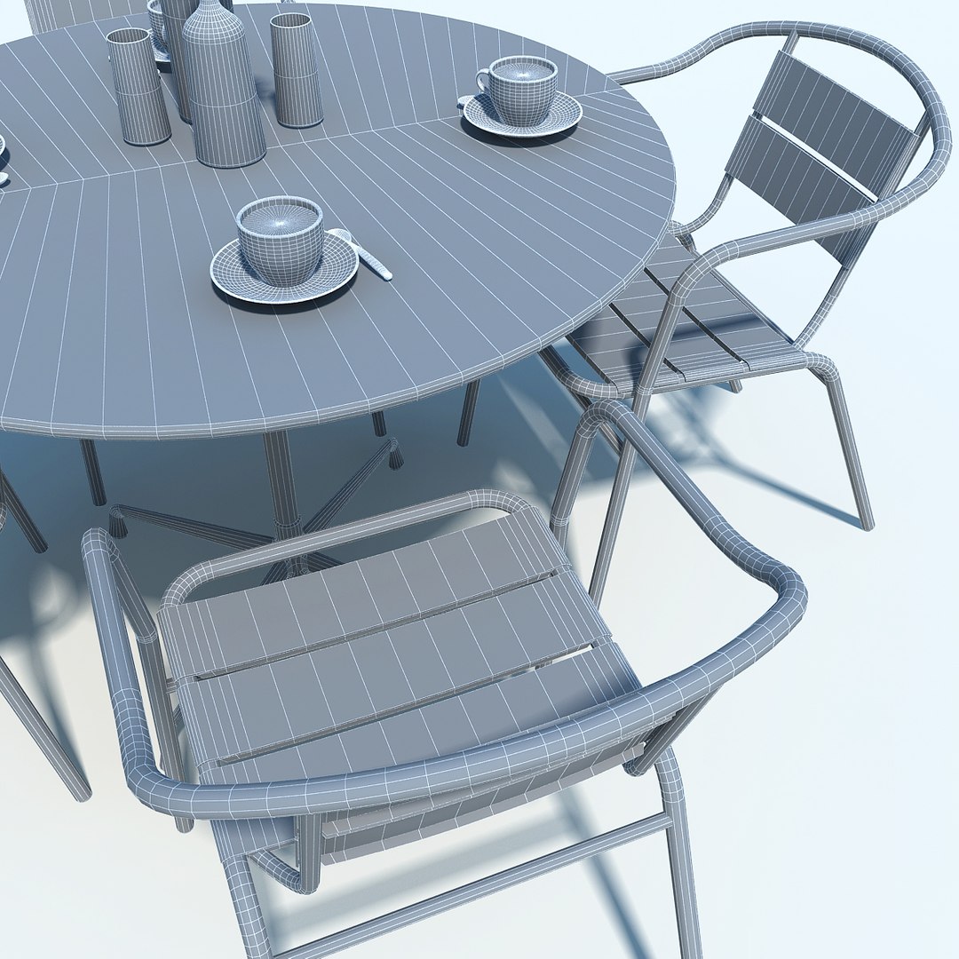 3d Cafe Table Model