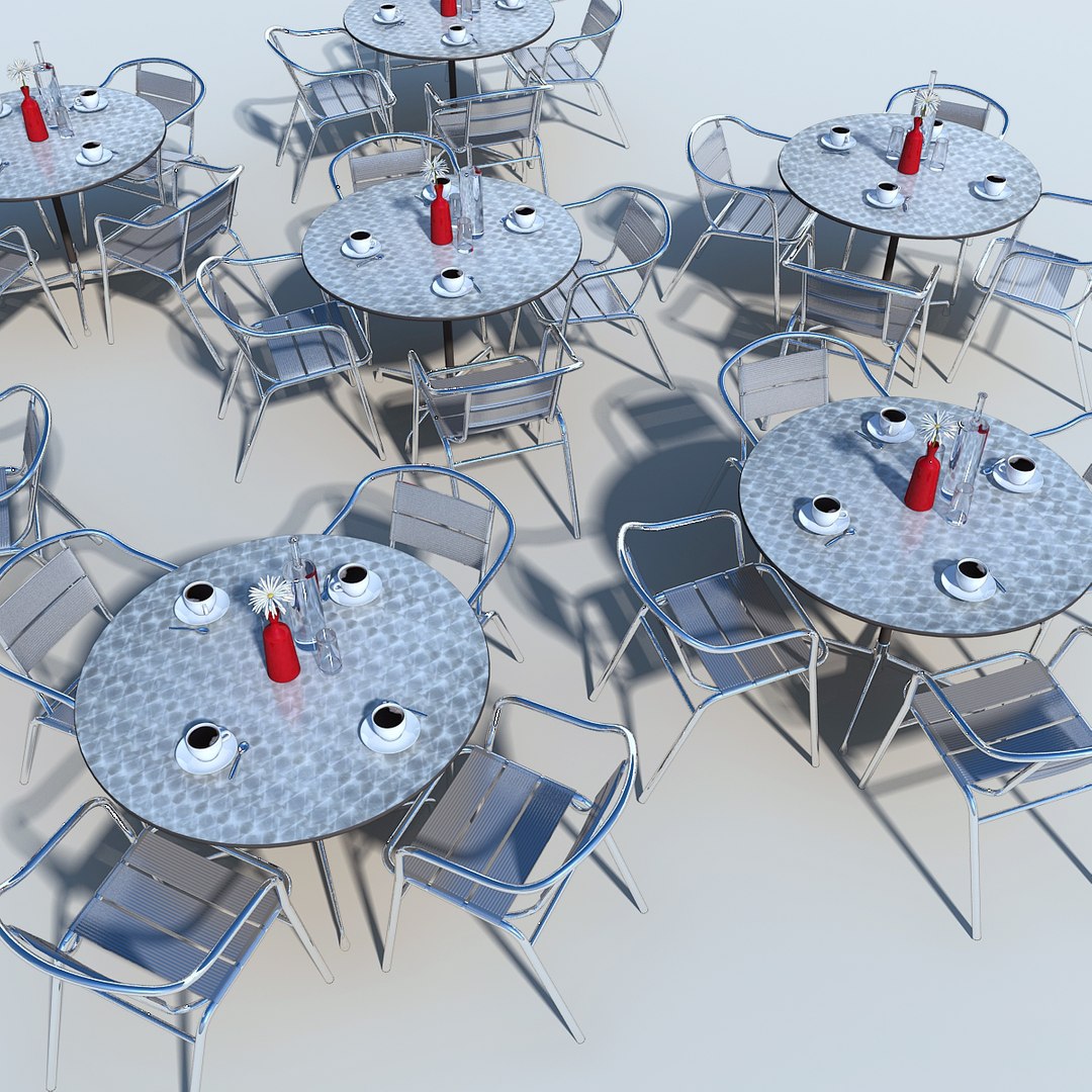 3d Cafe Table Model