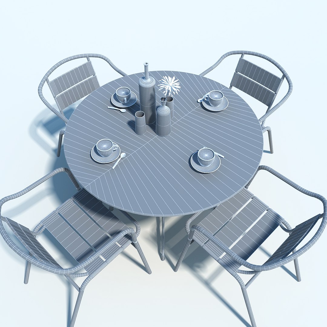 3d Cafe Table Model