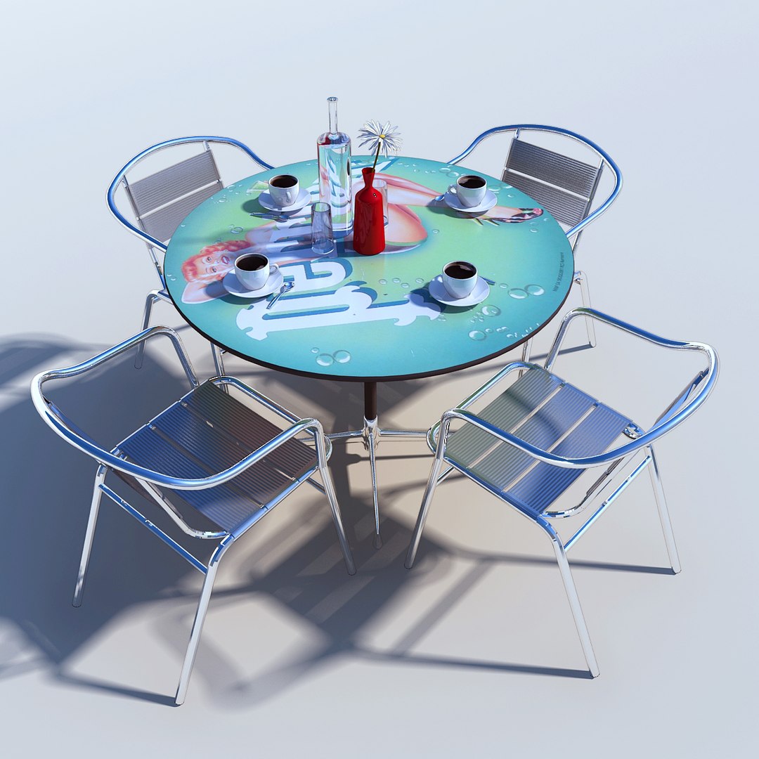 3d Cafe Table Model