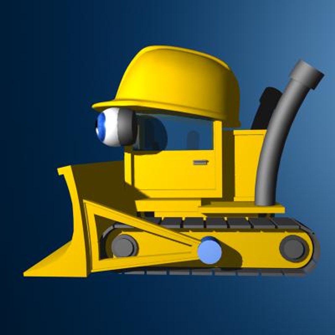Cartoon Bulldozer 3d Model