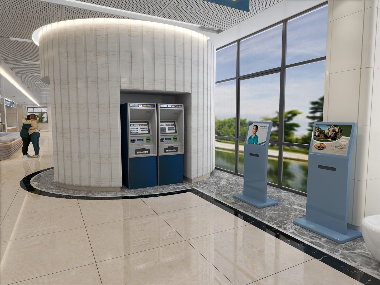 3D Model Airport Corridor Interior - Terminal Airport Interior ...