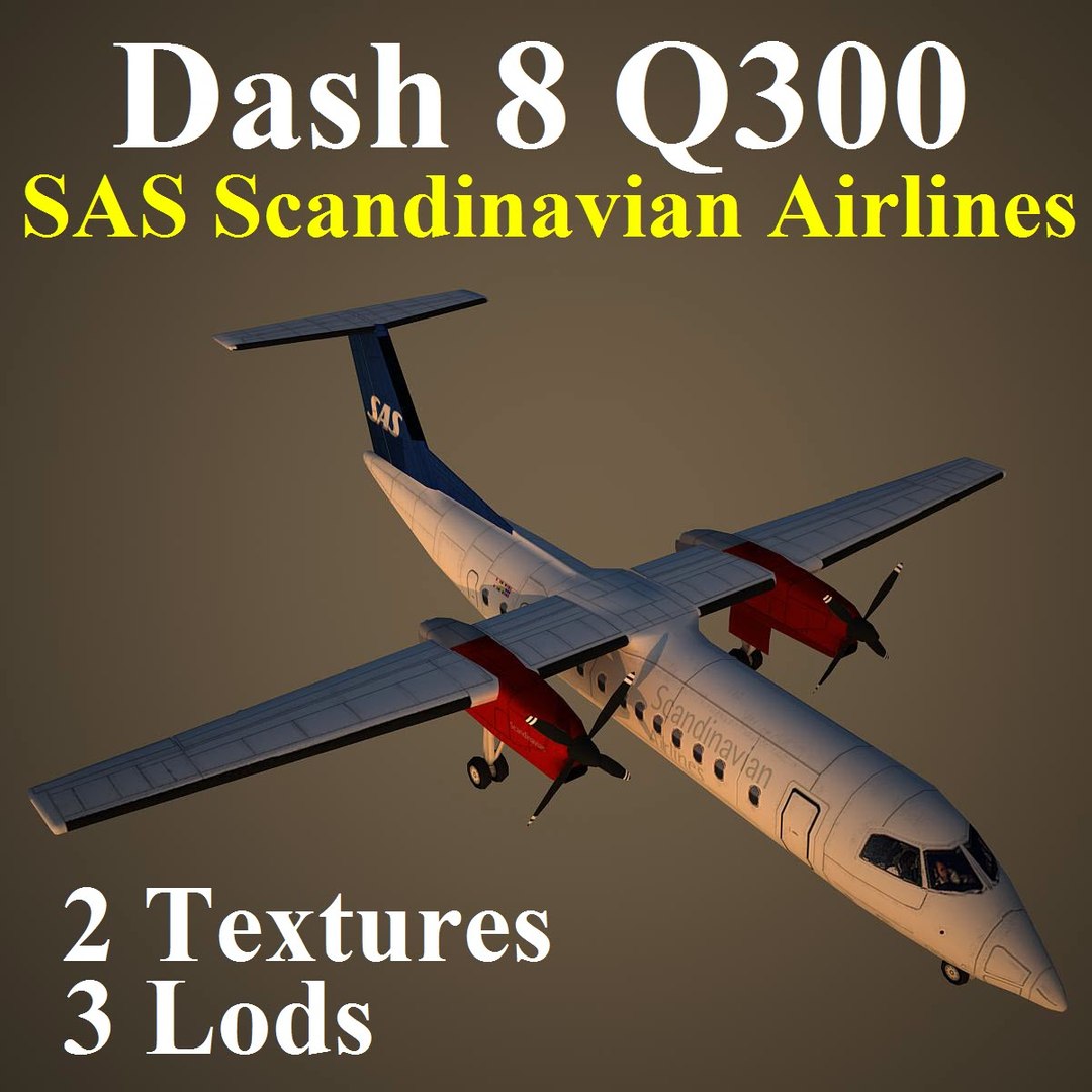 3d bombardier dash 8 sas model
