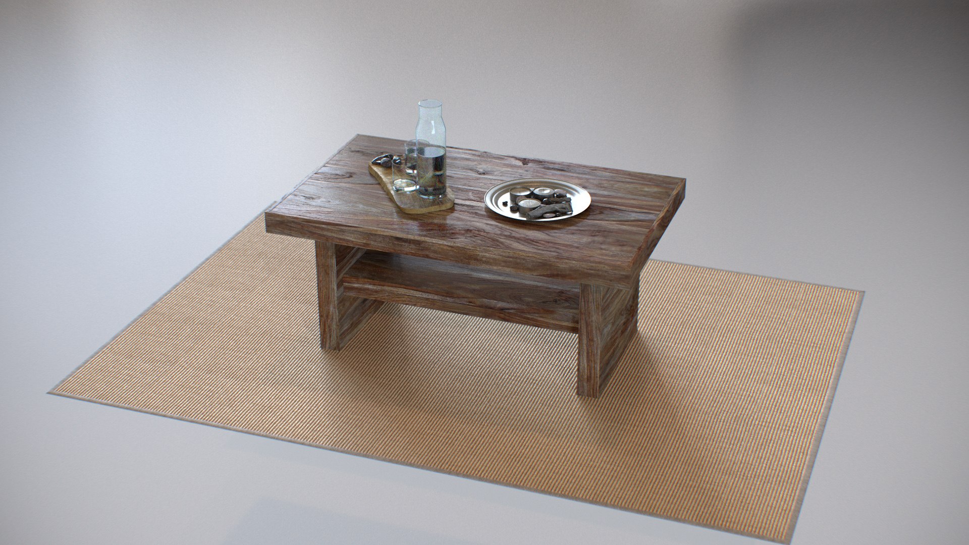 Table Wooden Living Room 3D Model - TurboSquid 1176728