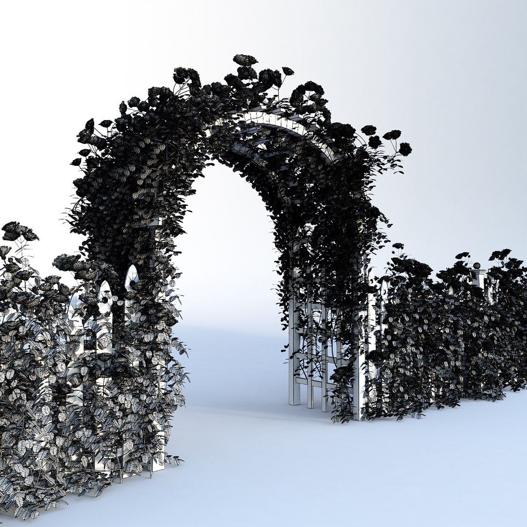 Set Rose Fences 3d Model