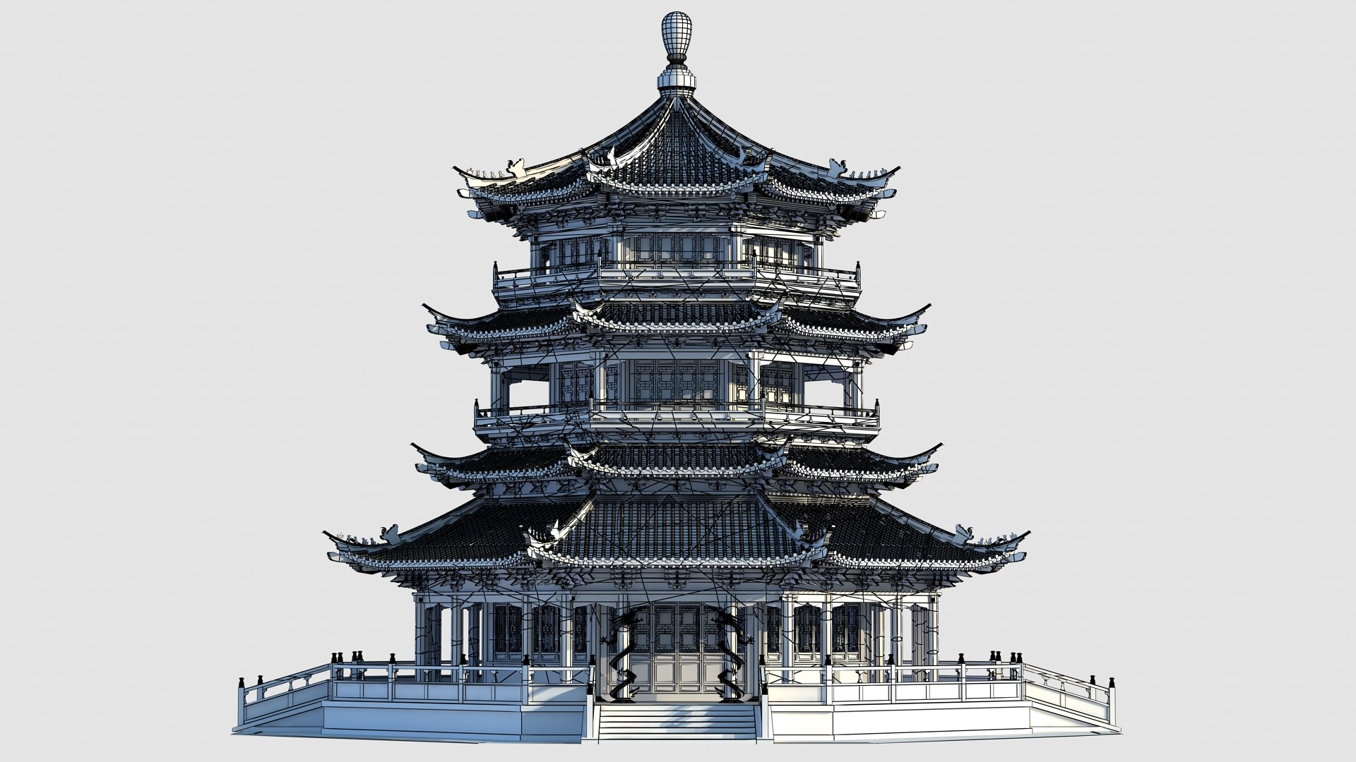 3D Model Chinese Building - TurboSquid 1668589