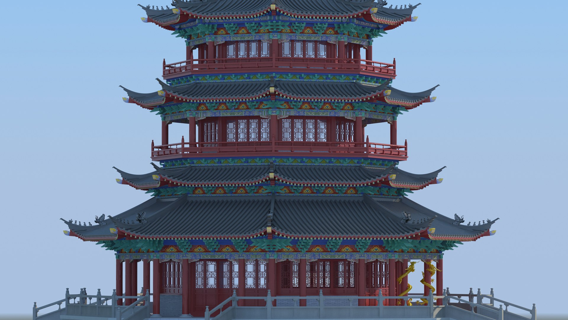 3D Model Chinese Building - TurboSquid 1668589