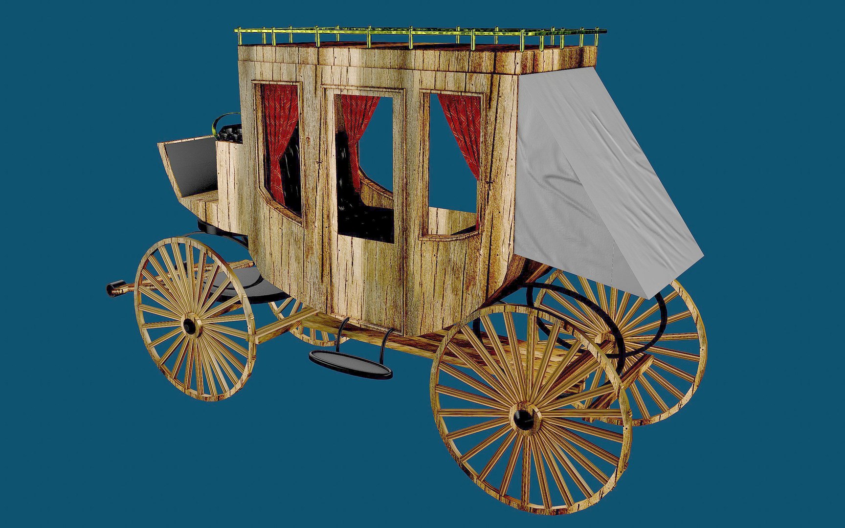 3D Western Wagon Model - TurboSquid 1575032