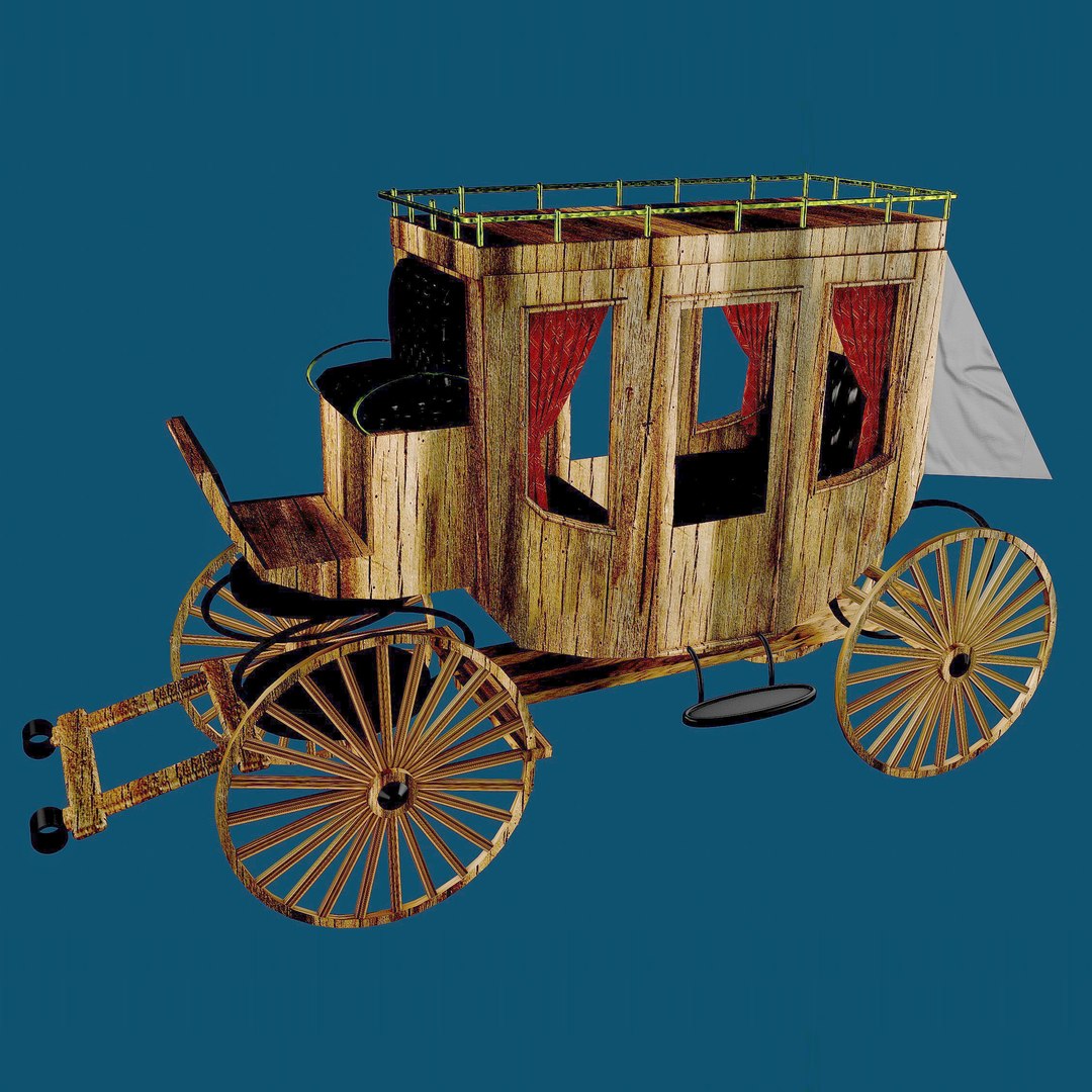 3D Western Wagon Model - TurboSquid 1575032