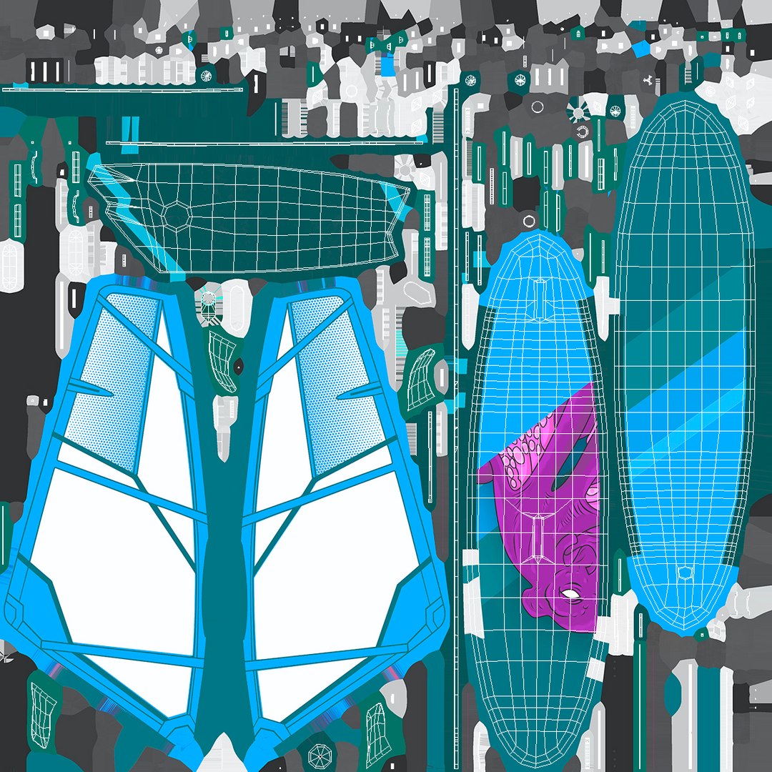 3D Windsurf Board Blue model - TurboSquid 2062990