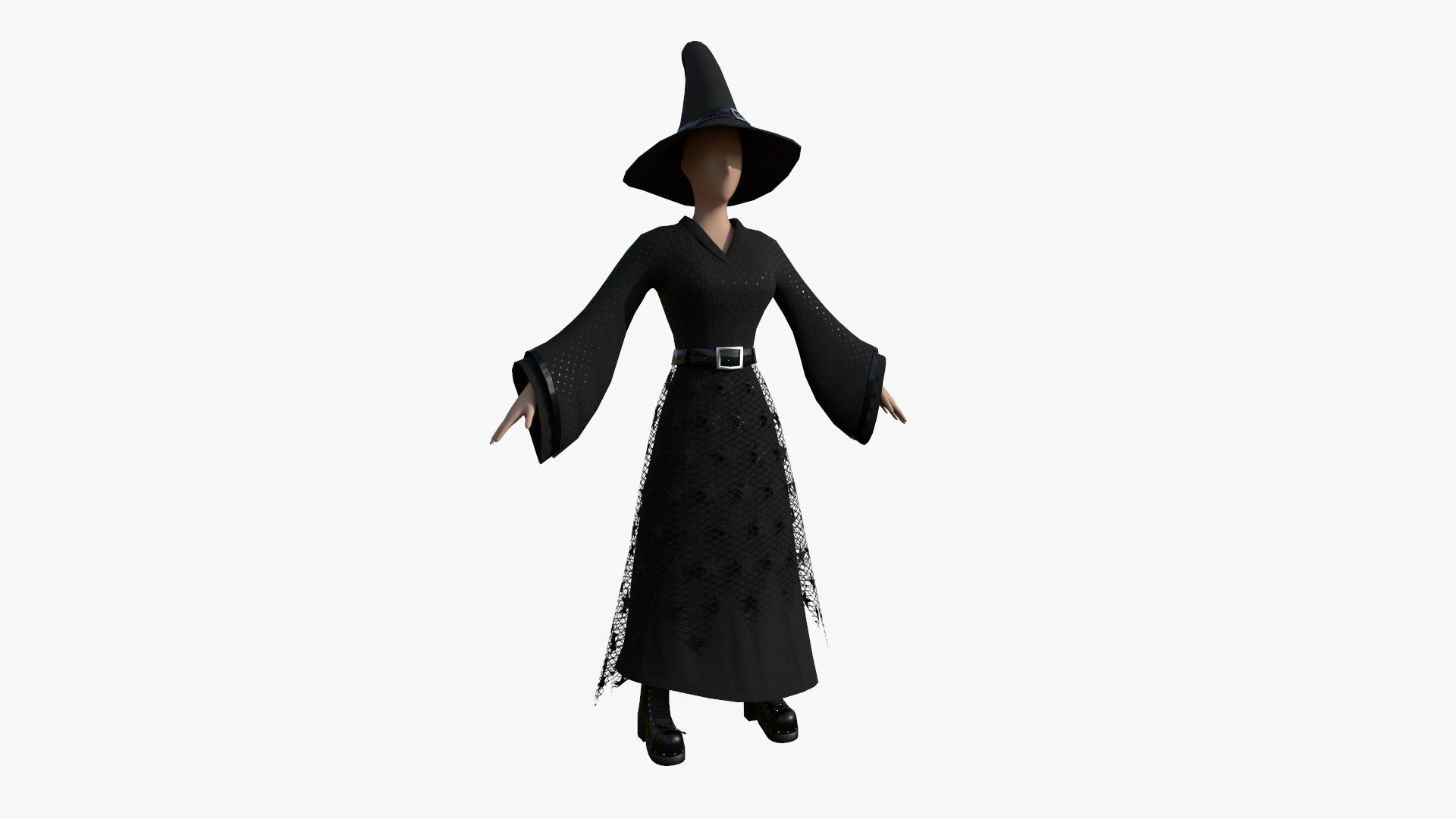 3D Female Witch Outfit A02 - Character Clothing Design - TurboSquid 2181135