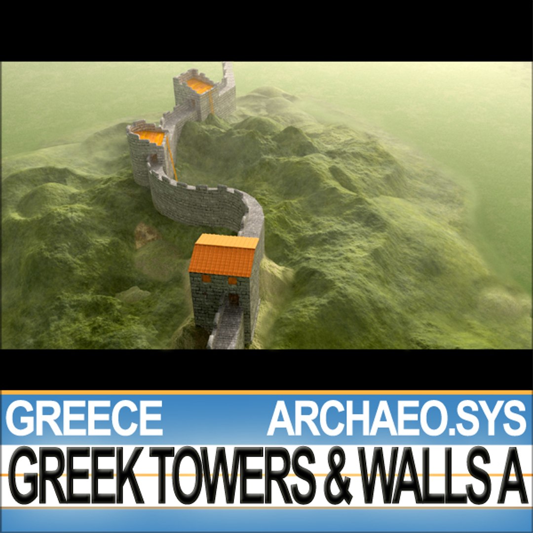 ancient greek towers walls obj