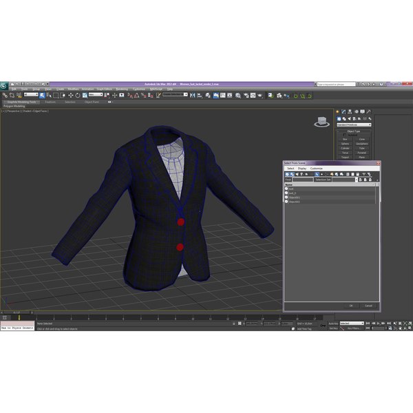 3d women suit jacket modeled